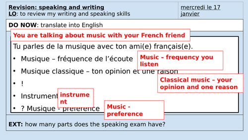 Lesson 10 Dynamo 3 vert module 3 - speaking and writing revision | Teaching Resources