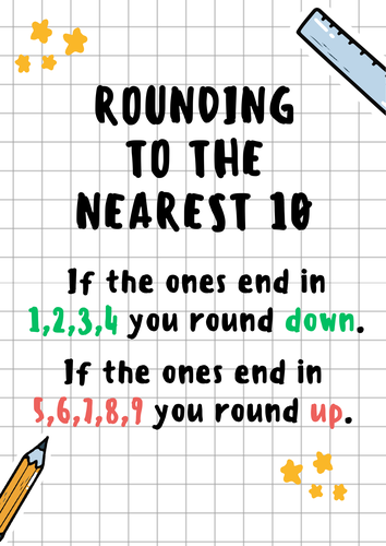 Rounding to 10 Maths Display Poster | Teaching Resources