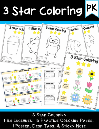 3 Star Coloring | Teaching Resources