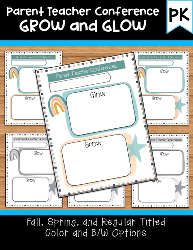 Parent Teacher Conference Glow and Grow | Teaching Resources