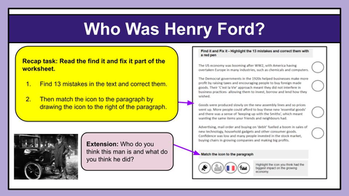 Henry Ford | USA 1920-1973 | AQA | Teaching Resources