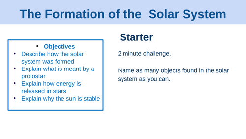 P16.1 Formation of the Solar System | Teaching Resources