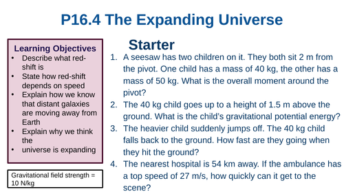 P16.4 The Expanding Universe | Teaching Resources