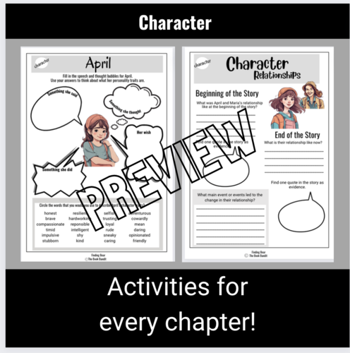 FINDING BEAR Novel Study and Reading Comprehension Activities ...