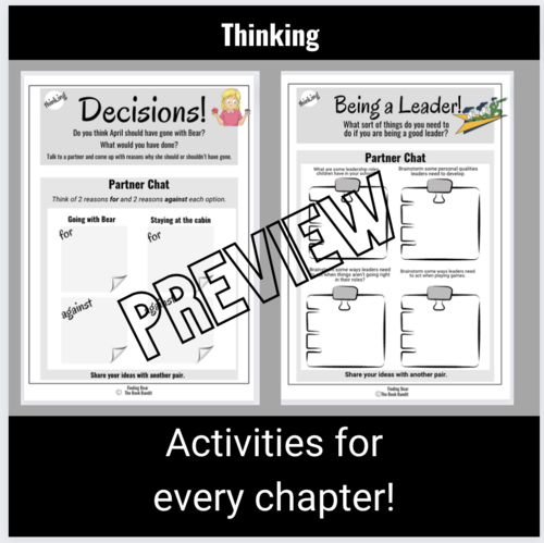 FINDING BEAR Novel Study and Reading Comprehension Activities ...