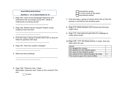 Street Child Reading Resources | Teaching Resources