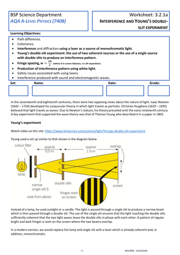 AQA A-level Physics Waves | Teaching Resources