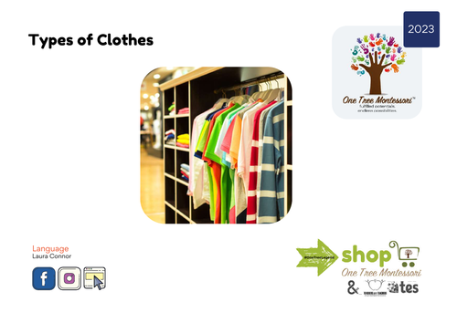 Montessori 3-Part Cards: Clothing | Teaching Resources