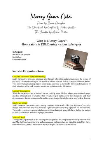 Literary Genre Notes: Narrative Perspective, Symbolism and ...