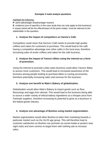 OCR Business exam technique structures | Teaching Resources