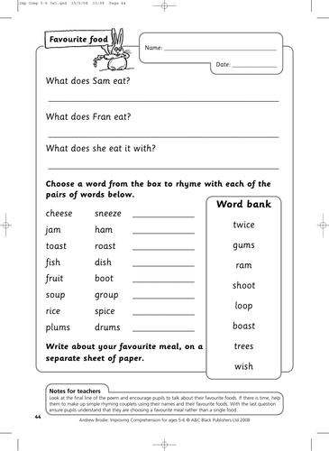 Comprehension - ages 5-6 (Year 2) | Teaching Resources
