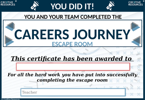Secondary Careers Escape Room | Teaching Resources