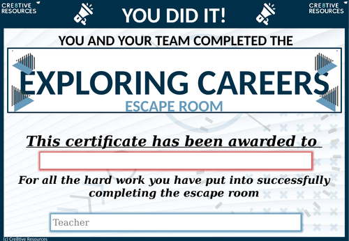 Exploring Careers Escape Room | Teaching Resources