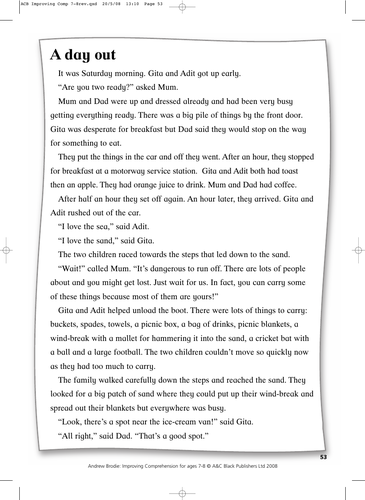 Reading comprehension age 7-8 (Year 4) | Teaching Resources