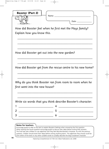 Reading comprehension ages 6-7 (year 3)) | Teaching Resources