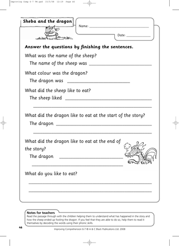 Reading comprehension ages 6-7 (year 3)) | Teaching Resources