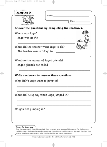 Reading comprehension ages 6-7 (year 3)) | Teaching Resources