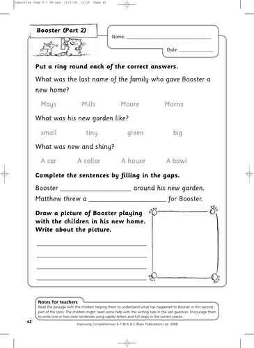 Reading comprehension ages 6-7 (year 3)) | Teaching Resources