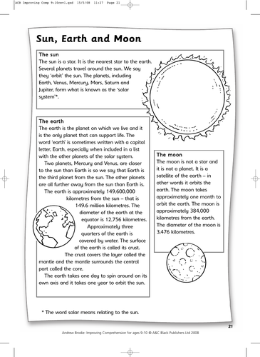 Reading comprehension age 9-10 (year 5) | Teaching Resources