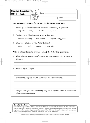 Reading comprehension age 9-10 (year 5) | Teaching Resources
