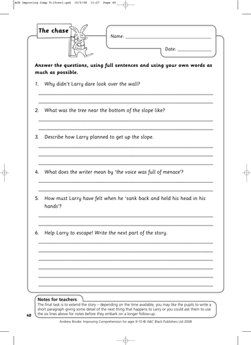 Reading comprehension age 9-10 (year 5) | Teaching Resources