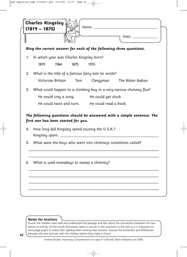 Reading comprehension age 9-10 (year 5) | Teaching Resources