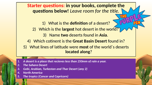 KS3 Geography: Hot Desert Climate graphs. Comparing hot desert climate ...