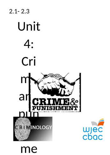 WJEC Criminology Unit 4 lessons with booklets | Teaching Resources
