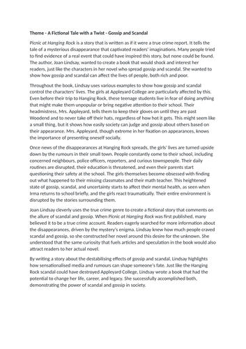 Picnic at Hanging Rock - Revision ppts | Teaching Resources