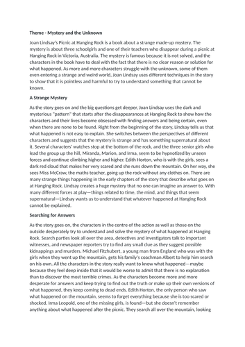 Picnic at Hanging Rock - Revision ppts | Teaching Resources