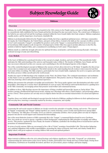 RE Subject Knowledge Guides | Teaching Resources