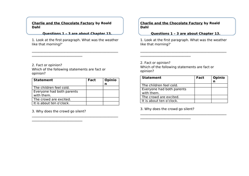Charlie and the Chocolate Factory Reading Resources | Teaching Resources