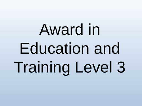 Trainers Guide - Award in Education and Training AET Level 3 | Teaching ...