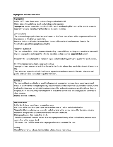 Segregation & Discrimination – Civil Rights in the USA,1945-74 – Part 2 ...