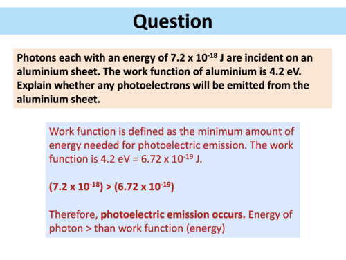 The Photoelectric Effect - A Level Physics | Teaching Resources