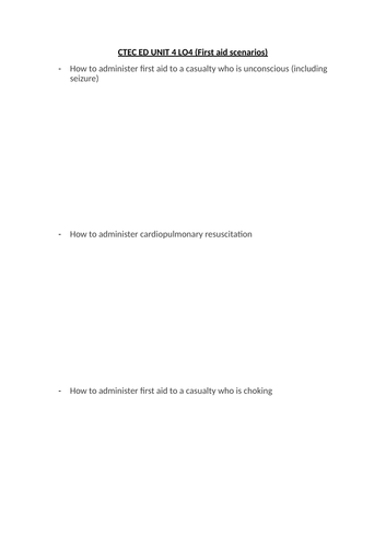 Learning Objective 4 CTEC Sport Unit 4 Working Safely in Sport exercise ...