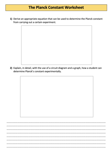 Electrons, Waves & Photons Worksheets - A Level Physics | Teaching ...
