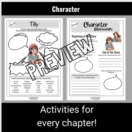 THE THING ABOUT OLIVER Novel Study and Reading Comprehension Questions ...