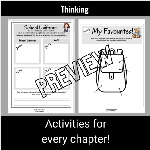 THE THING ABOUT OLIVER Novel Study and Reading Comprehension Questions ...