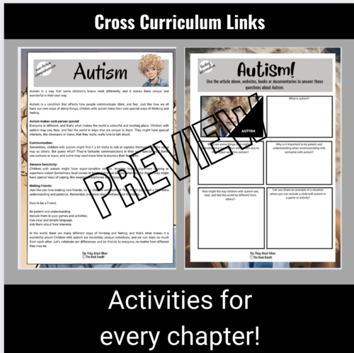 THE THING ABOUT OLIVER Novel Study and Reading Comprehension Questions ...