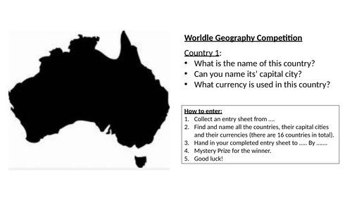 Geography Competition - Worldle | Teaching Resources