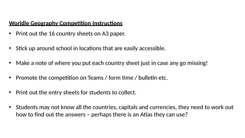 Geography Competition - Worldle | Teaching Resources