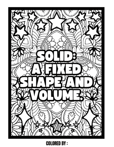 Properties Of Matter Vocabulary, Mindfulness Coloring Sheets, No Prep ...