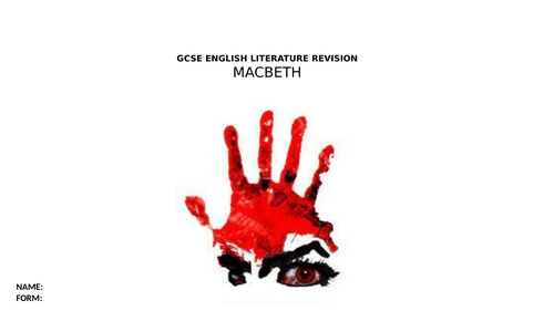 Macbeth revision booklet/homework plus separate answer powerpoint ...