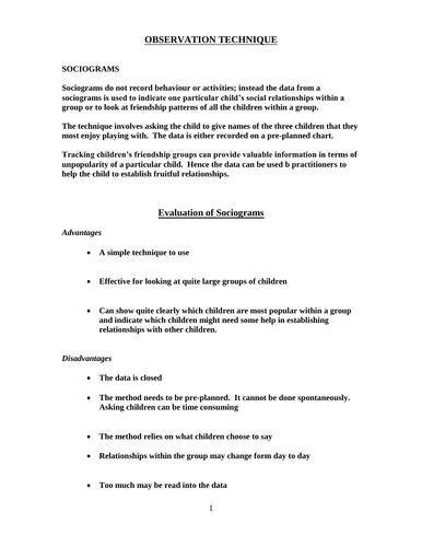 Childcare Education: Observation techniques: checklist, narrative, time ...