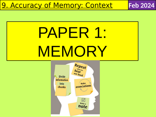AQA GCSE Psychology: Paper 1 - Memory BUNDLE | Teaching Resources