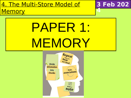 AQA GCSE Psychology: Paper 1 - Memory BUNDLE | Teaching Resources
