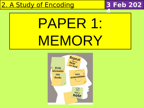 AQA GCSE Psychology: Paper 1 - Memory BUNDLE | Teaching Resources