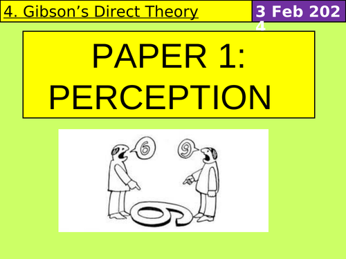 AQA GCSE Psychology: Paper 1 - PERCEPTION BUNDLE | Teaching Resources