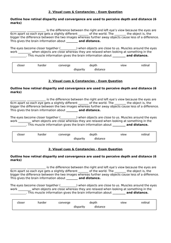AQA GCSE Psychology: Paper 1 - PERCEPTION BUNDLE | Teaching Resources
